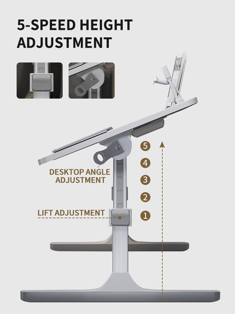 VOVOVA Mini Foldable Study Table Bed Table Adjustable Office Gaming ...