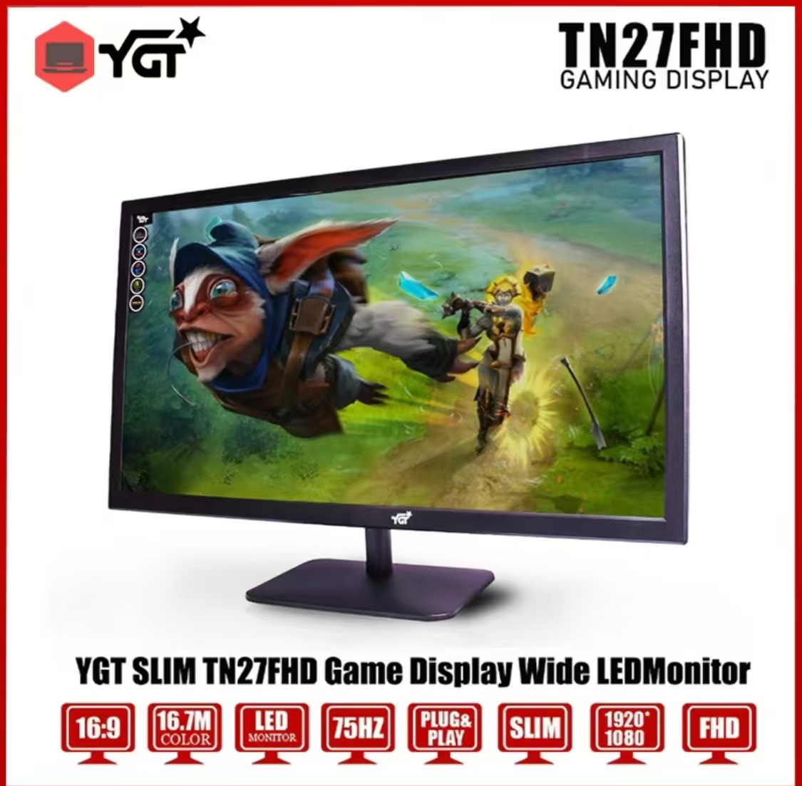 YGT SLIM TN19"HD,TN20"HD,TN21"FHD,TN23.8"FHD,TN24"FHD,TN27"FHD,Game ...