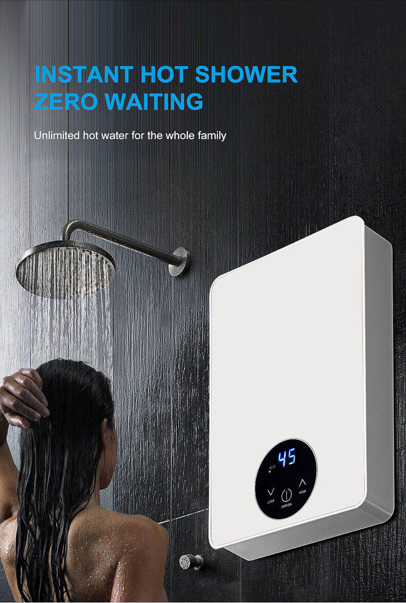 Instant Water Heater Shower Electric Energy Conservation LCD ...