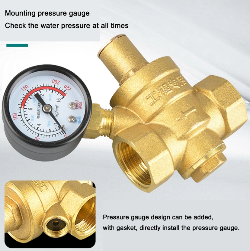 DN15/DN20/DN25 Adjustable Brass Water Pressure Regulator Valve Relief Valve Regulating Reducer ...