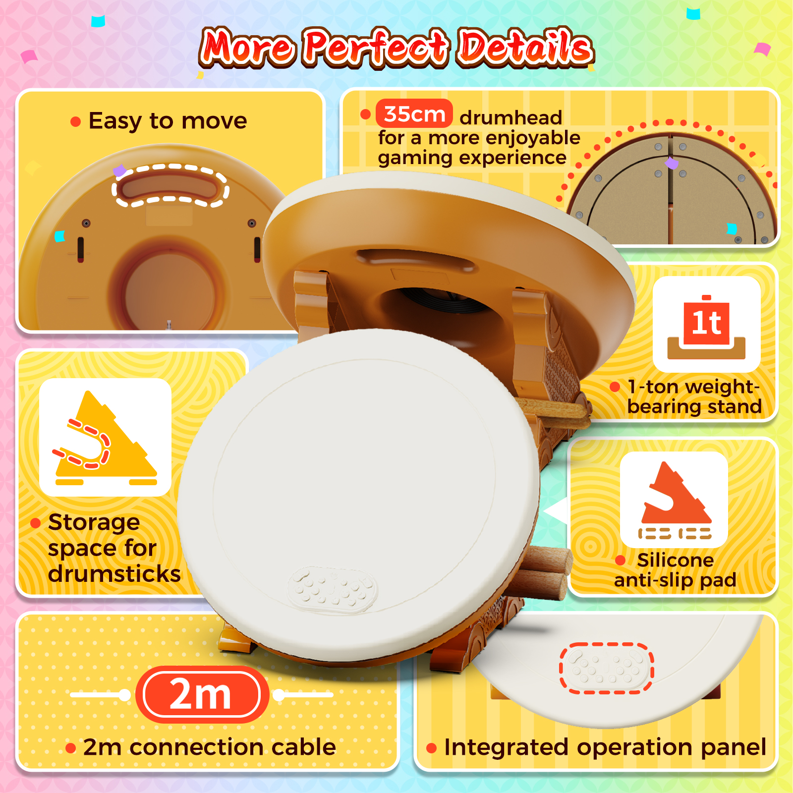 IINE Professional Taiko Drum Controller Pro Max for Nintendo Switch ...