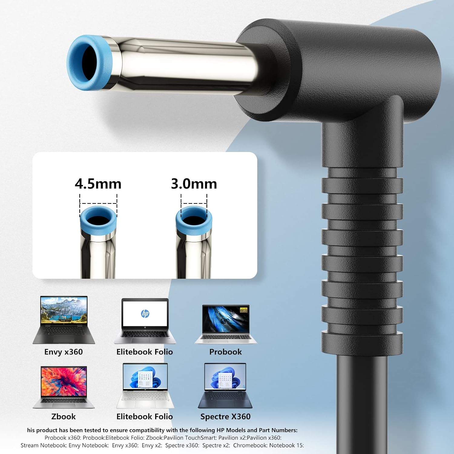 HP Blue pin Laptop Charger Adapter 65W 19.5V 3.33A 4.5*3.0mm power ...