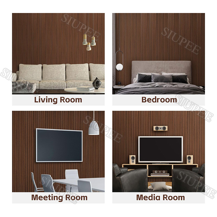 20PCS WPC Fluted Wall Panel Sticker Waterproof Grille Design Board TV ...