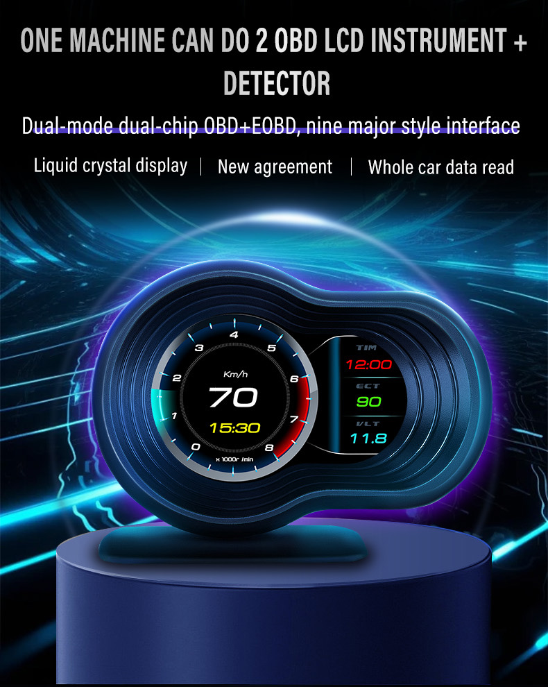 WEITI F9 Car OBD Hud Single System Gauge Adjustable Bracket Speedometer ...