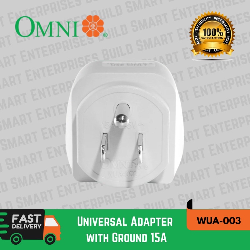 Omni Universal Adapter w/ Ground Plug Adapter Outlet Adapter Socket ...