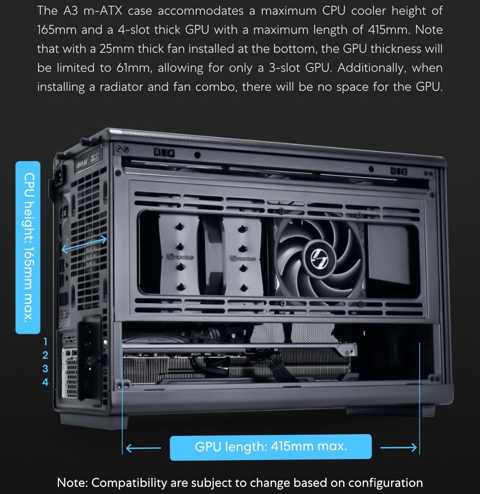 Lian Li Computer PC Case A3-mATX Wooden Front Panel Glass Side Panel ...