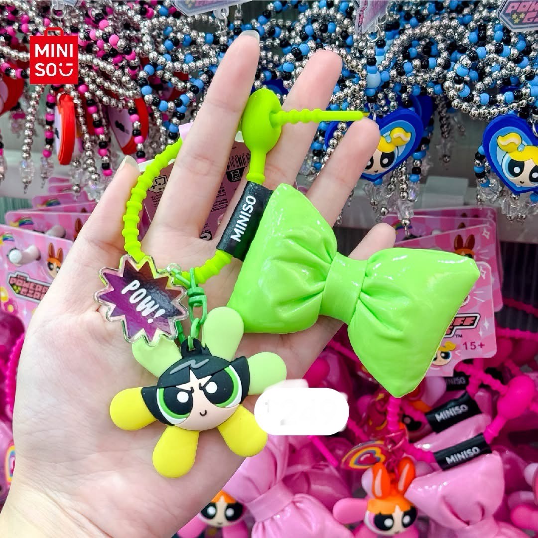 MINISO THE POWERPUFF GIRLS COLLECTION FLOWER BOW KEYCHAIN | Shopee ...