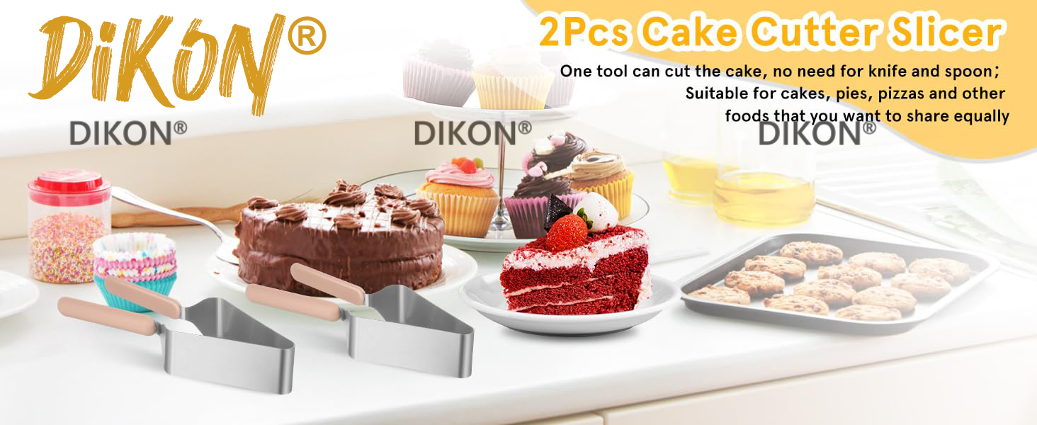 Cake Slicer Triangular Stainless Steel Cake Cutter Server with Double ...