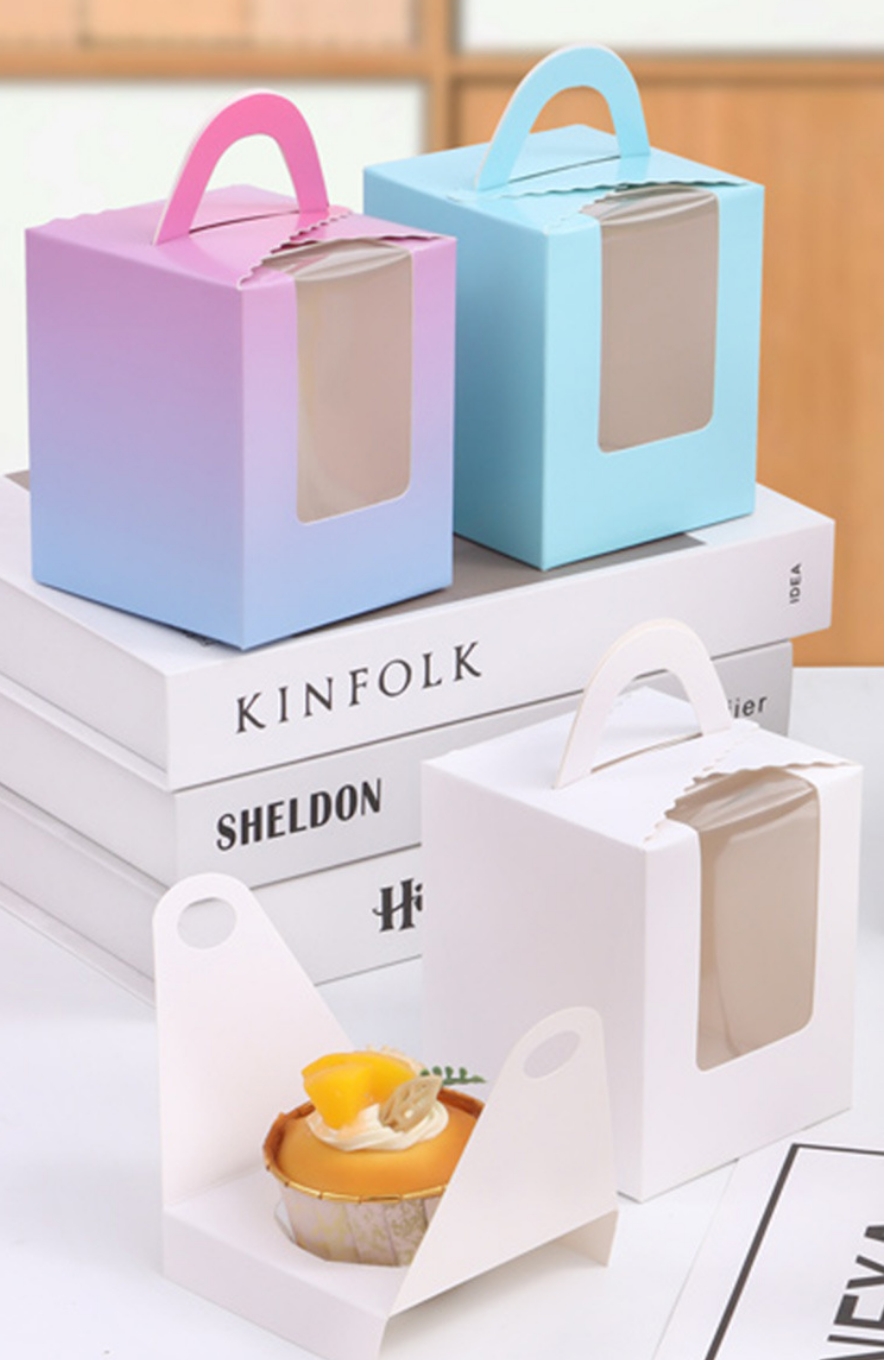 50pcs Pastry Box Single Solo Cupcake Box Cookies Boxes Individual Box ...