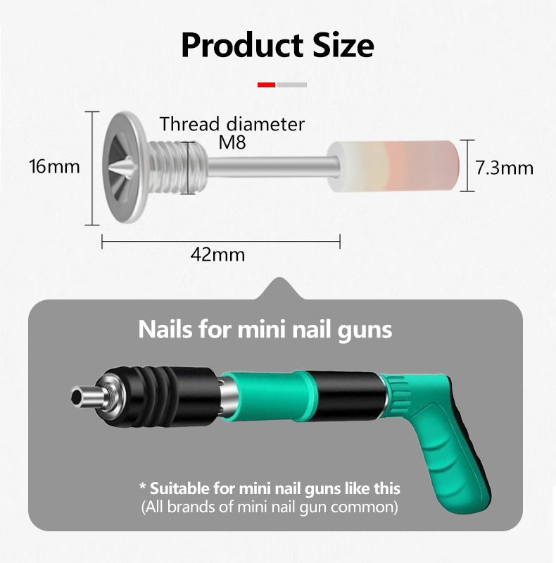 Nail Gun Power Tool Cordless Heavy Duty Original Nail Tacker Concrete ...