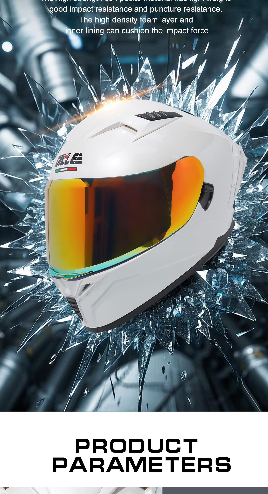 GILLE 843 CIRCUIT REVO VISOR Motorcycle Helmet Full Face Helmet For Men ...