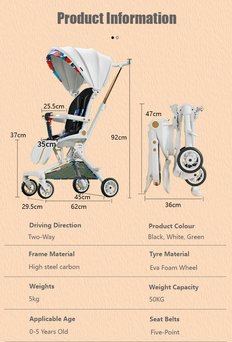 Monkey Foldable Stroller Reclinable Stroller For Baby 2 Way Lightweight ...