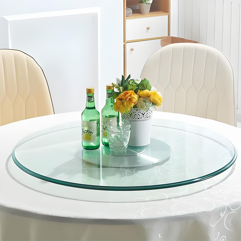 Tempered rotating glass table top with base dining table glass ...