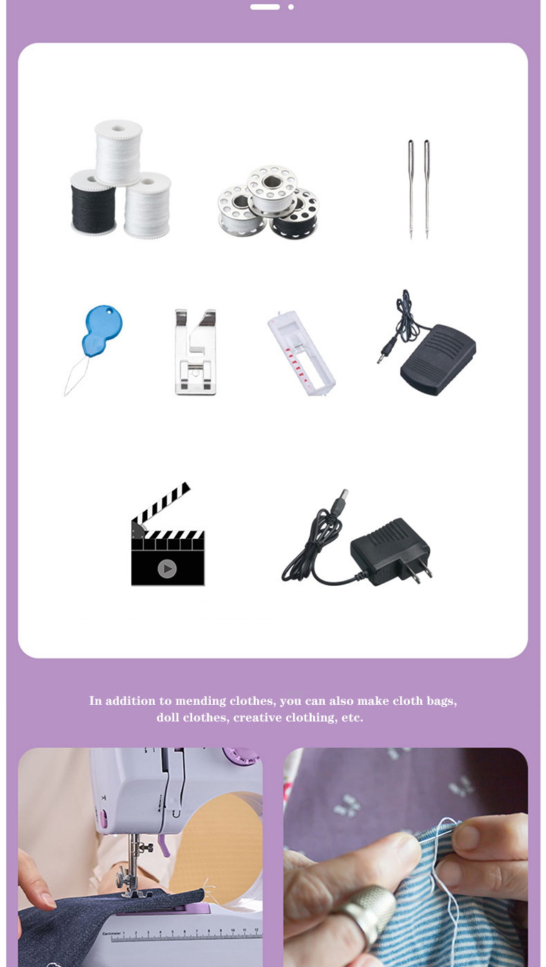 【ALL FLYING】Portable 505A Sewing Machine Electric Household 12 Stitches ...