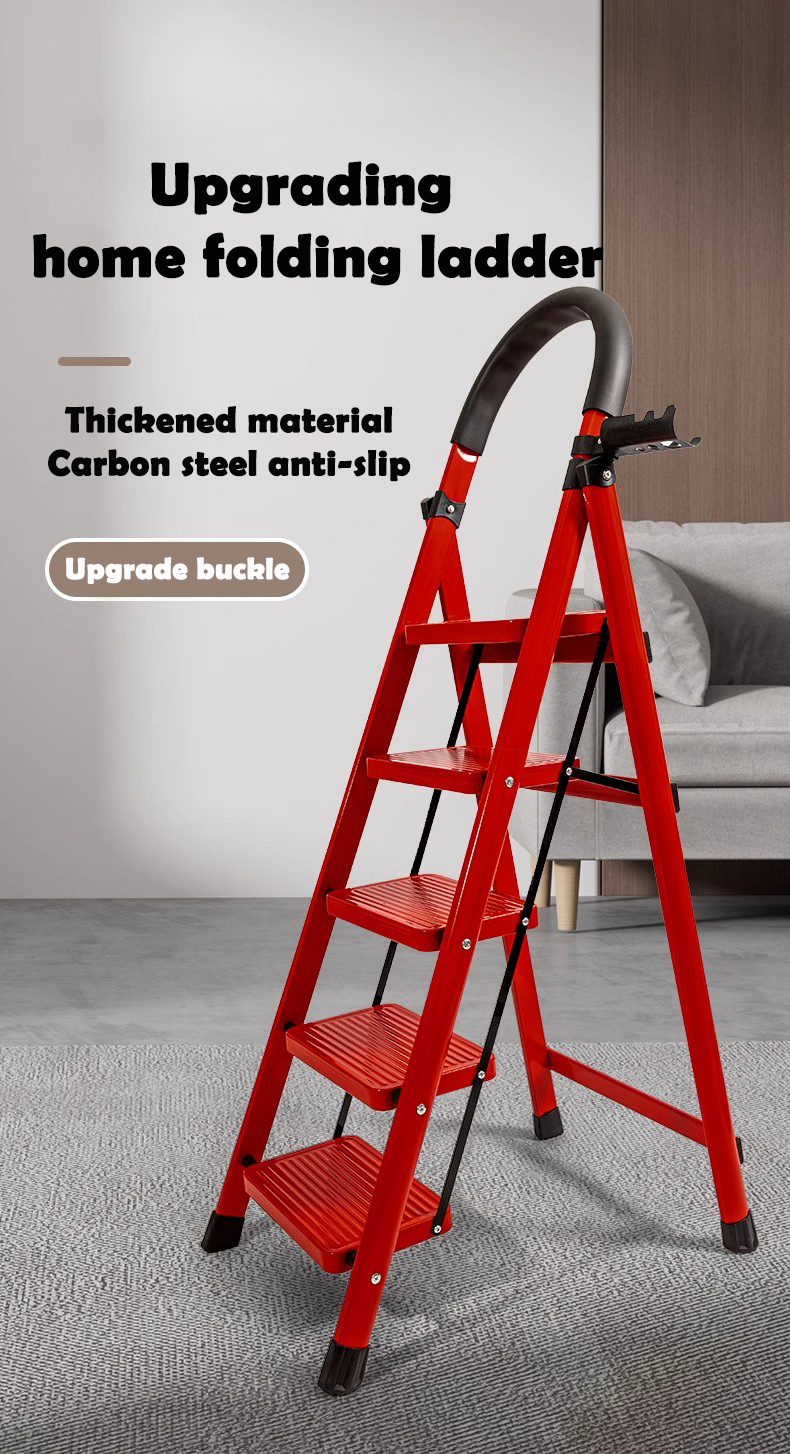 Ladder Foldable Aluminum 3-8 steps Carbon Steel Thicker heavy duty ...
