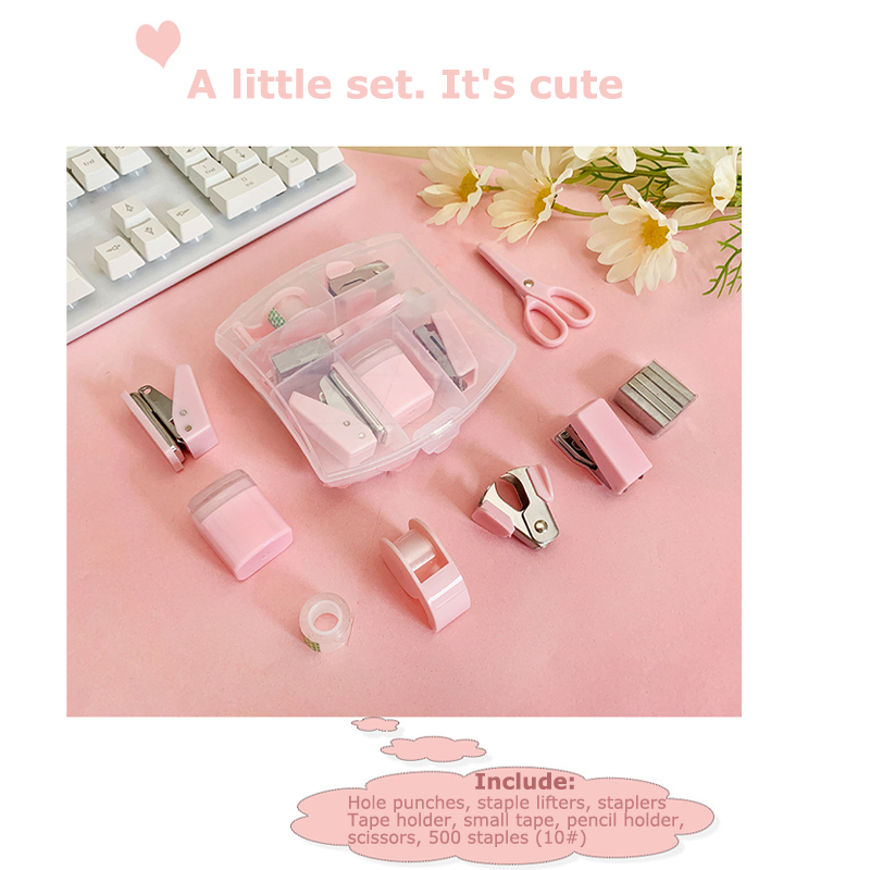 Multifunction Scrapbook Tool Box Mini Stapler Staple Punch Hole ...