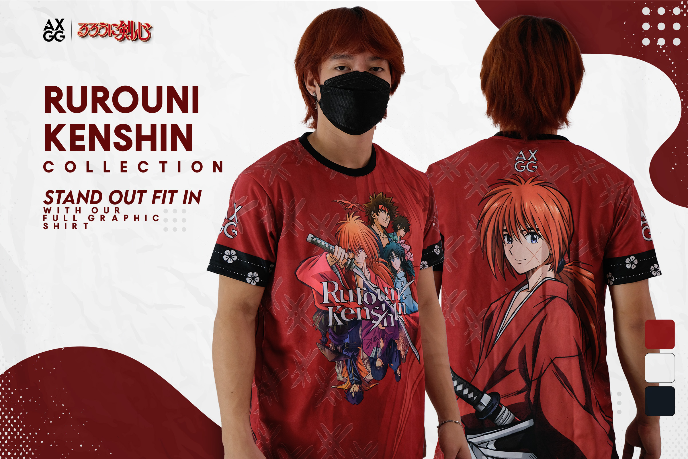 AXGG ' Samurai X / Rurouni Kenshin ' Anime Shirt | Shopee Philippines
