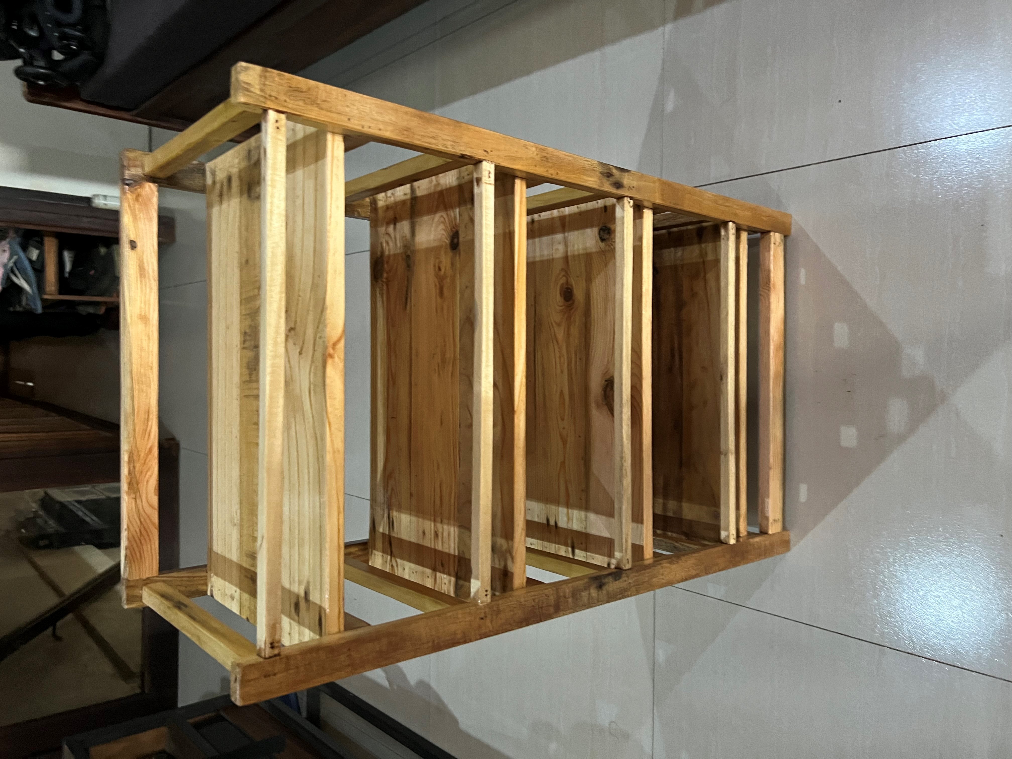 Solid Wood 4 Layer Rectagular Stick Shelf/ Book Case & Shelving/ Wood ...