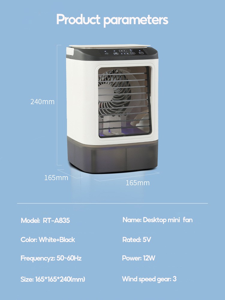 TIXX Desktop Air Cooler Fan 900ml Mini Desktop portable Style Aircons ...