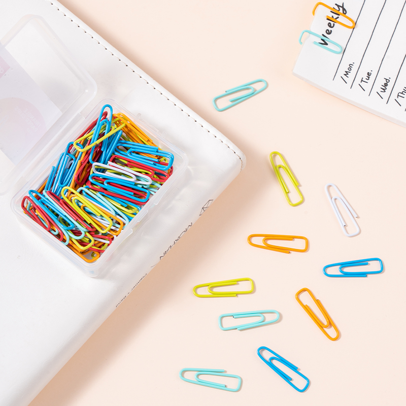 Deli 100Pcs 28mm Colored Paper Clips Boxed Triangle Paper Clip For ...