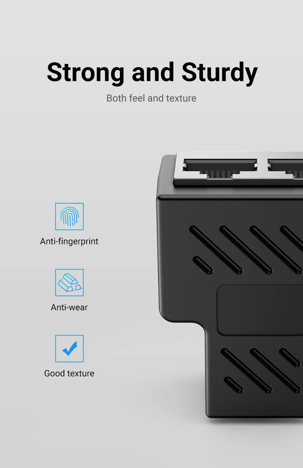 1 To 2 Ways LAN Ethernet Network Cable RJ45 Female to Female Splitter ...