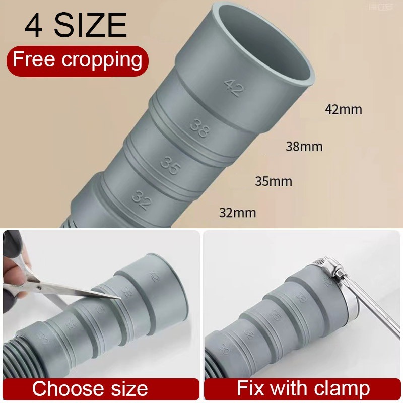 Washing Machine Drain Hose Extension Washing Pipe Stretchable Soft Tube ...