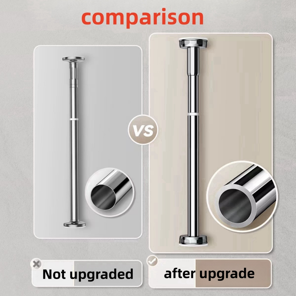 Multi Functional Adjustable Dry Clothes Rod Punch-free Telescopic Rod ...