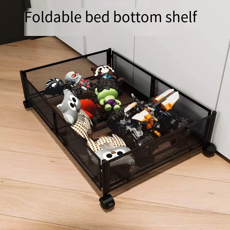 Wheeled bed base storage box - Durable metal material, easy to move ...
