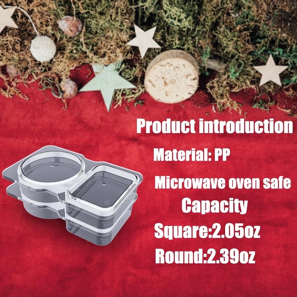 20pcs Double Condiment Containers With Hinged Lids Double Compartment ...