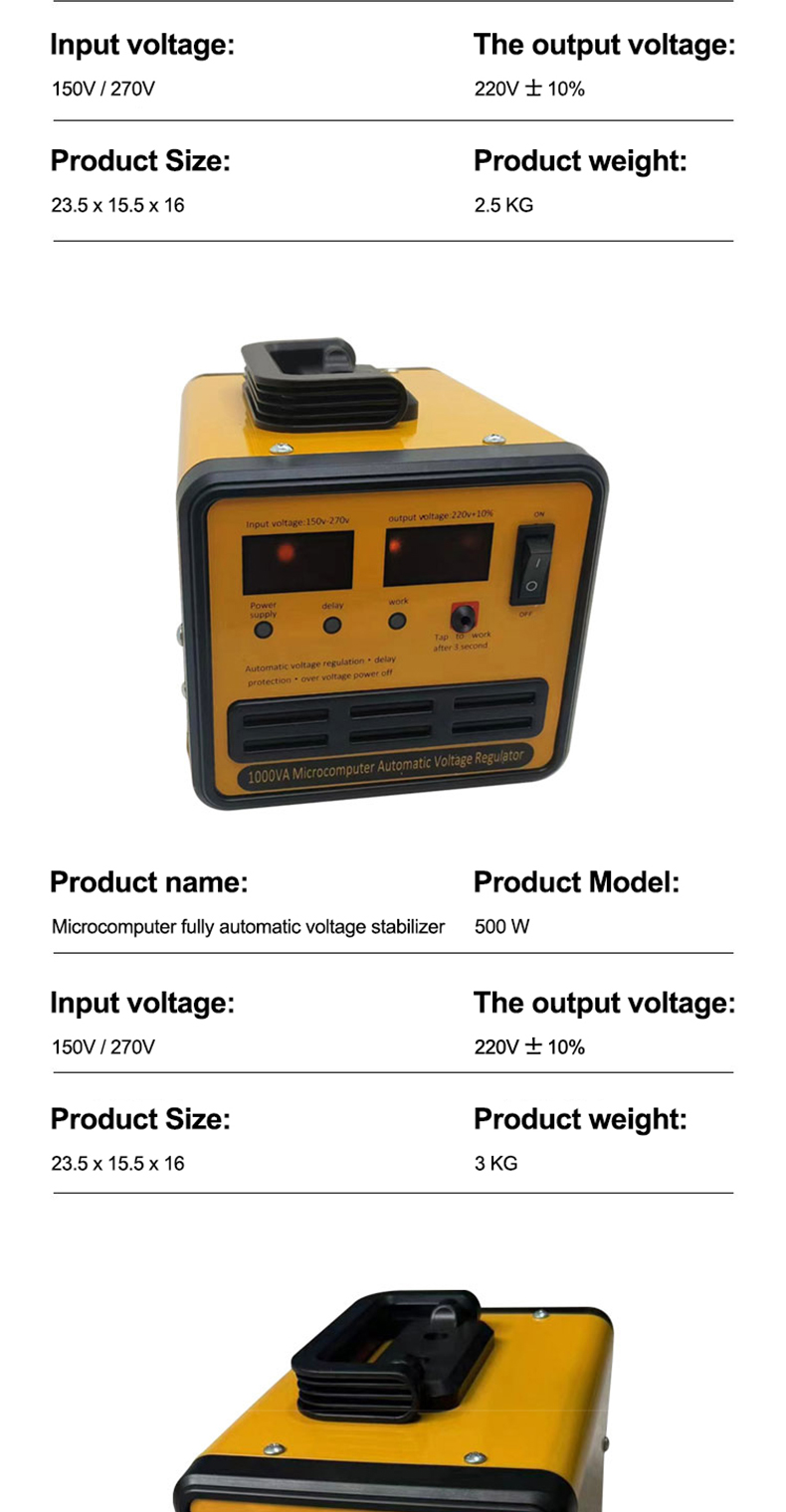 SVR-3000VA/2500VA Automatic Voltage Regulator Servo Type 500VA AVR Time ...