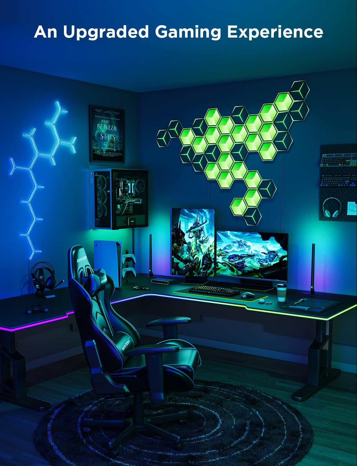 Govee Glide Hexagon Ultra LED 10 Light Panels RGBIC 3D Hexa Ultra Wall ...