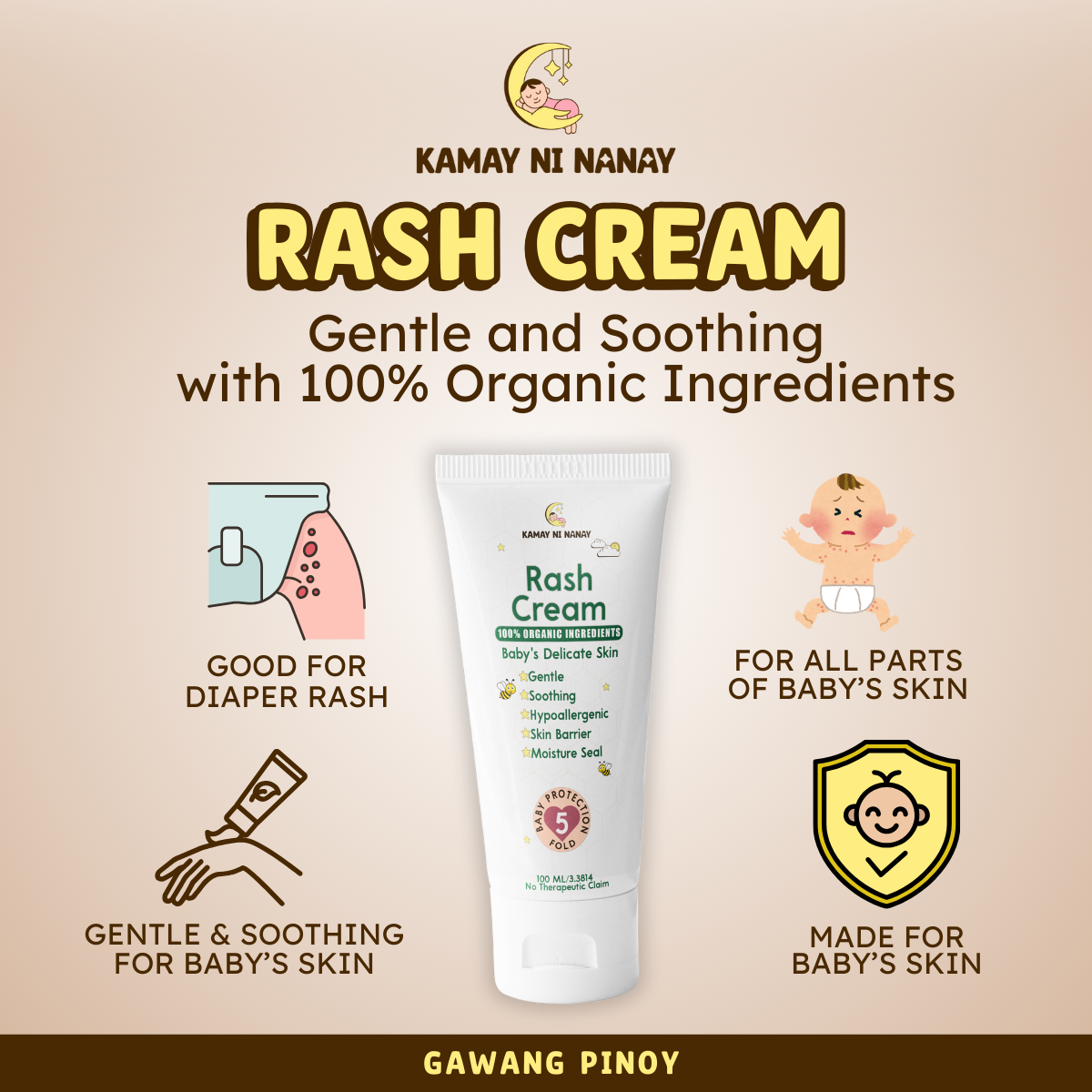 Exclusive Kamay ni Nanay Rash Cream, Rash Diaper for babies 100% ...