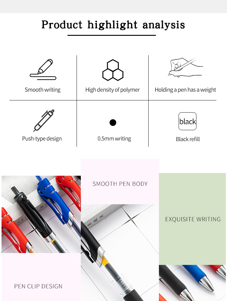 Retractable Gel Pen0.5mm Carbon Press Bullet Head Neutral Water Pen ...