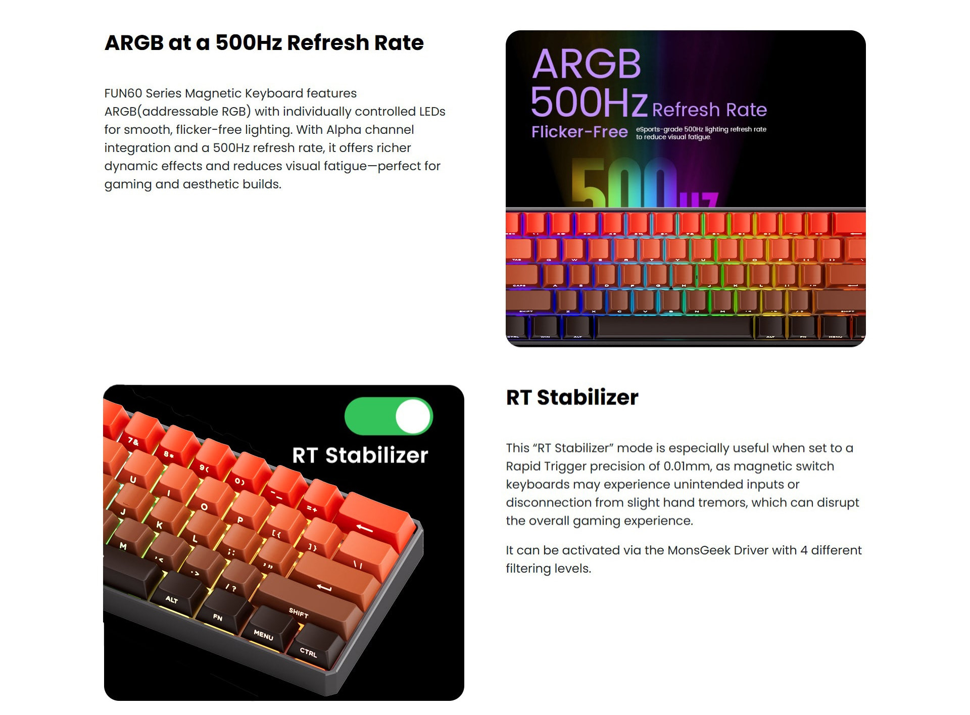 MonsGeek FUN60 Ultra SP Shine-Through Blaze Gradient Wired RGB ...