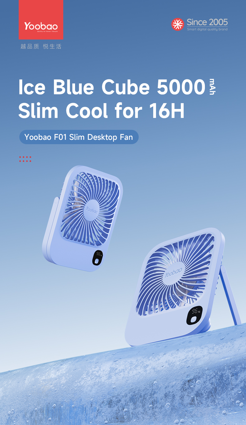 Yoobao Y-F01 Multi Functional Hand held Rechargeable Mini Fan 5000mAh ...