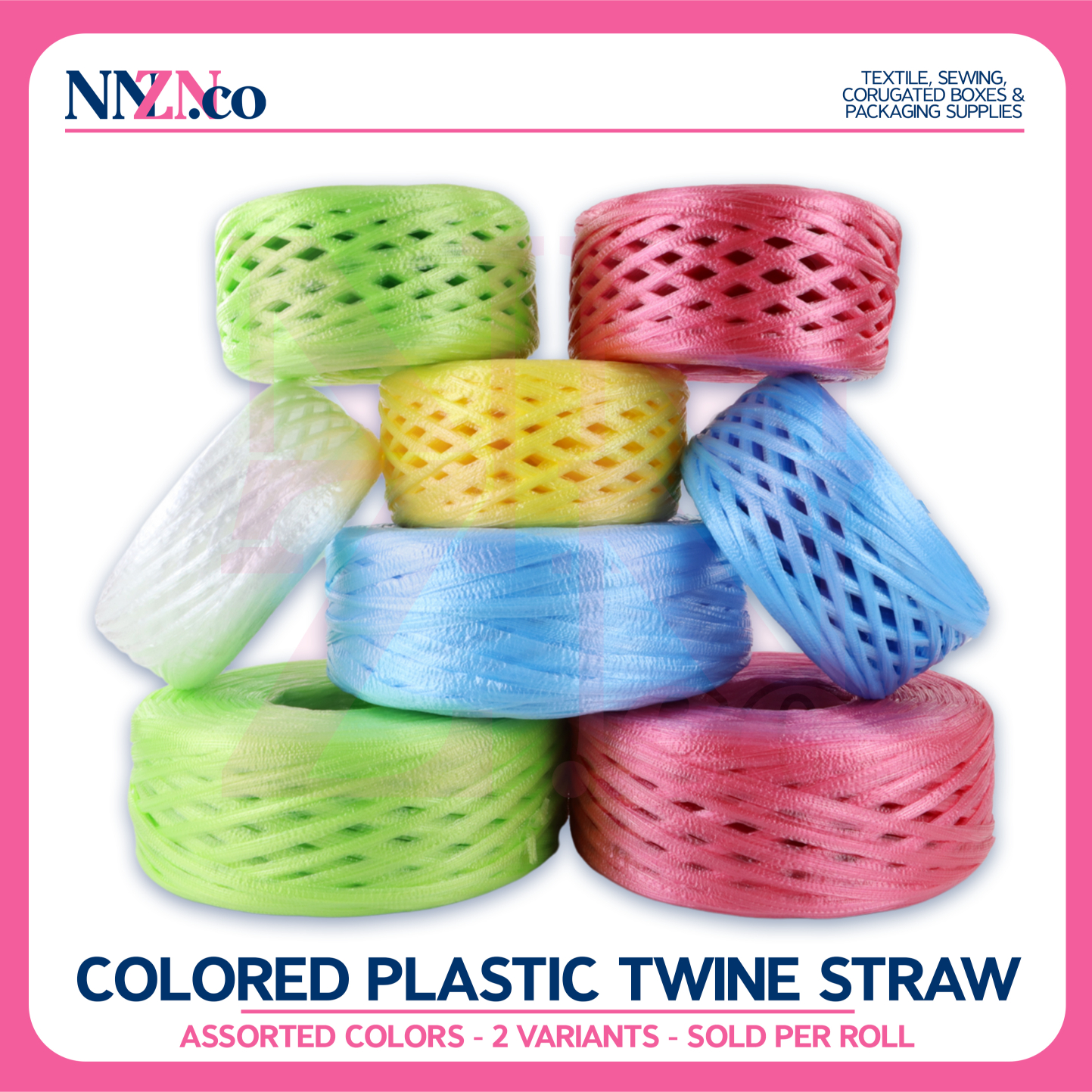 NNZN Colored Plastic Twine Straw Packaging Rope Plastic Straw Tali ...