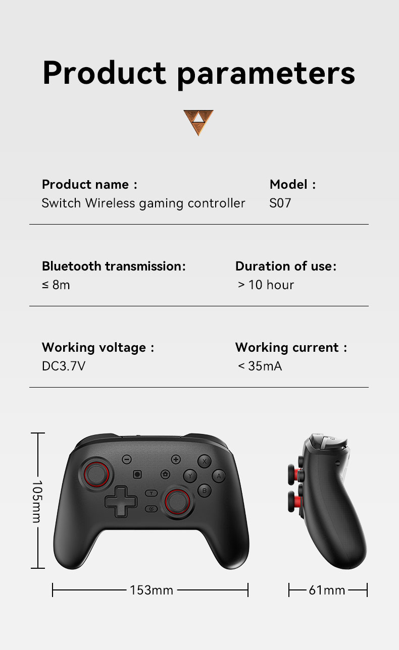 BSP S07 Wireless Game Controller Gamepad for P4, P3 Switch PC and OS ...