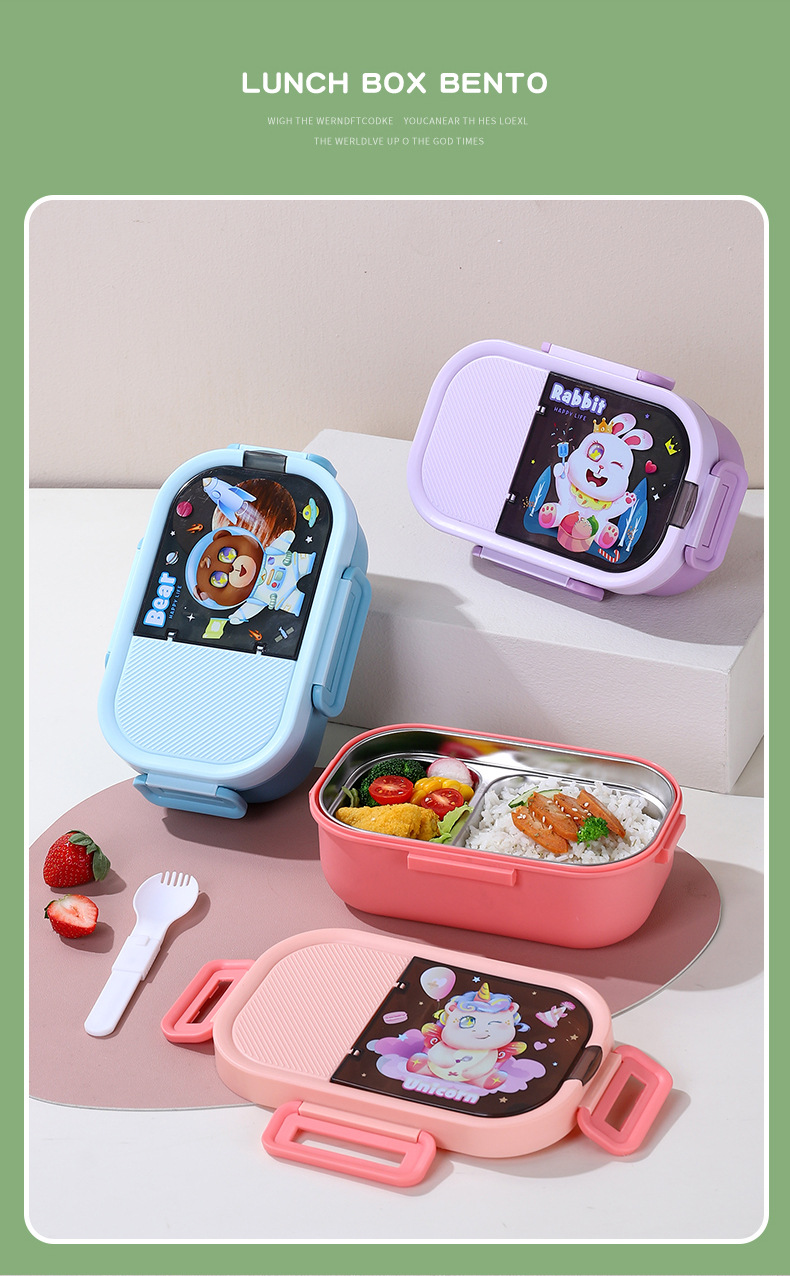 Lunch Box, Stainless Steel Lunch Box With Microwave Function, Student ...