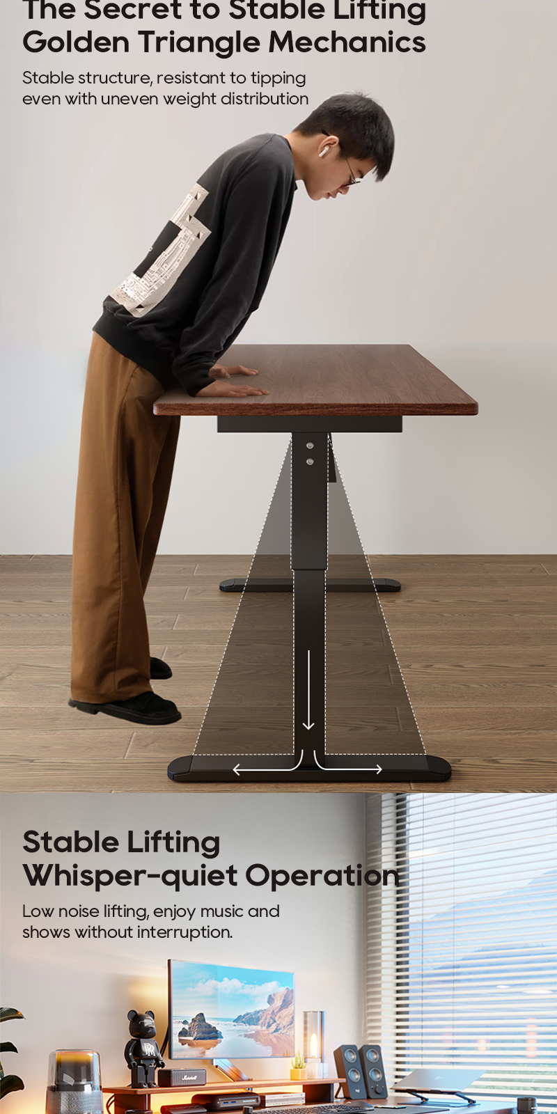 Xpanse Electric Computer Table Adjustable Table Standing Office Desk ...