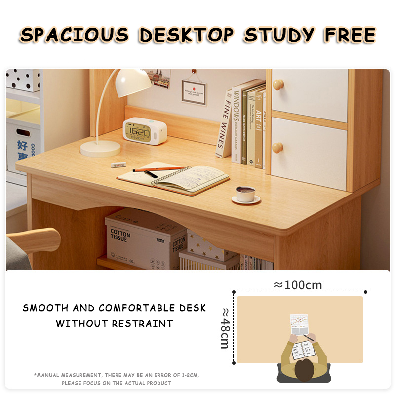 Desk Bookshelf Integrated Bedroom Student Study Desk Student Writing ...