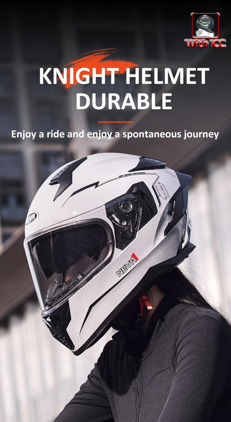NEVA Abs material motorcycle full face helmet dual visor with icc ...