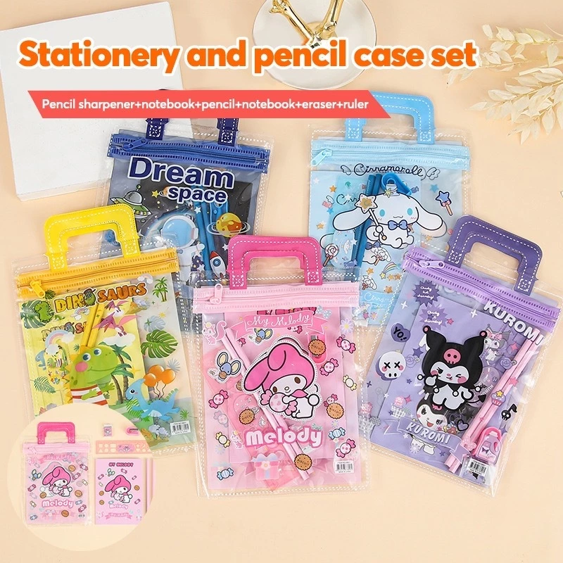 6 In 1 Cartoon School Set Cute Stationery Gift stationery set cartoon ...