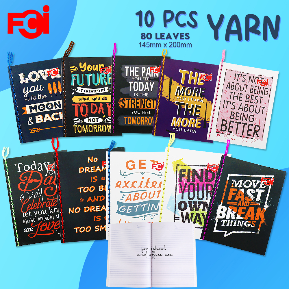 LCI Spiral Notebook WITH YARN New Assorted Design for Elem & HS Use 80 ...