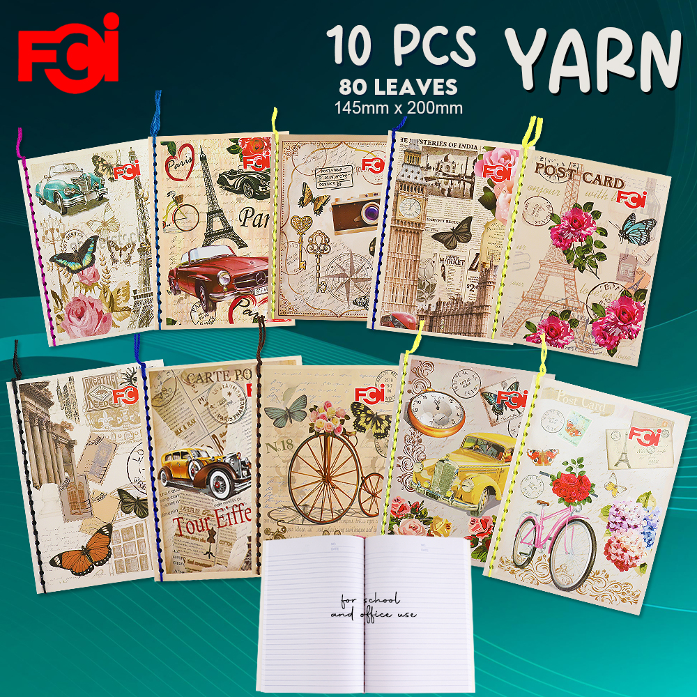 LCI Spiral Notebook WITH YARN New Assorted Design for Elem & HS Use 80 ...