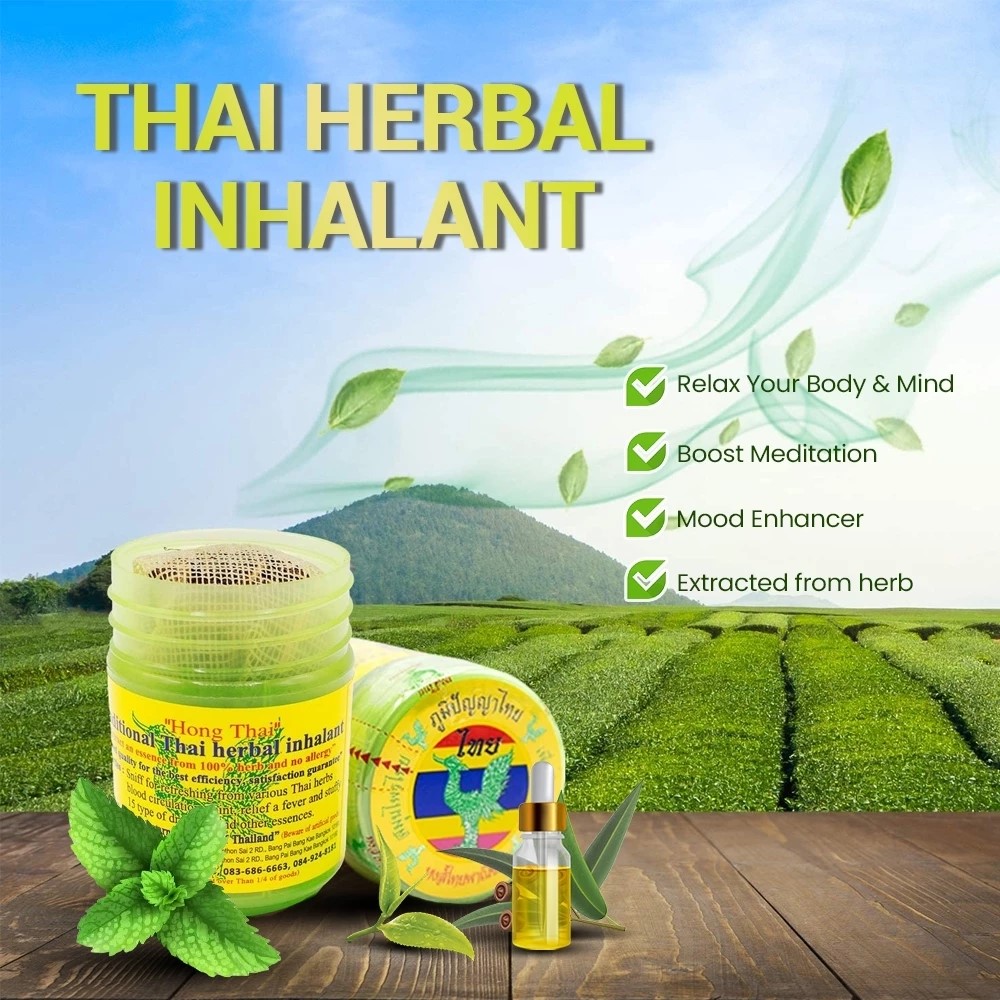 HONG THAI HERBAL INHALER RELIEVES NASAL CONGESTION AND HEADACHE MADE IN THAILAND | Shopee ...