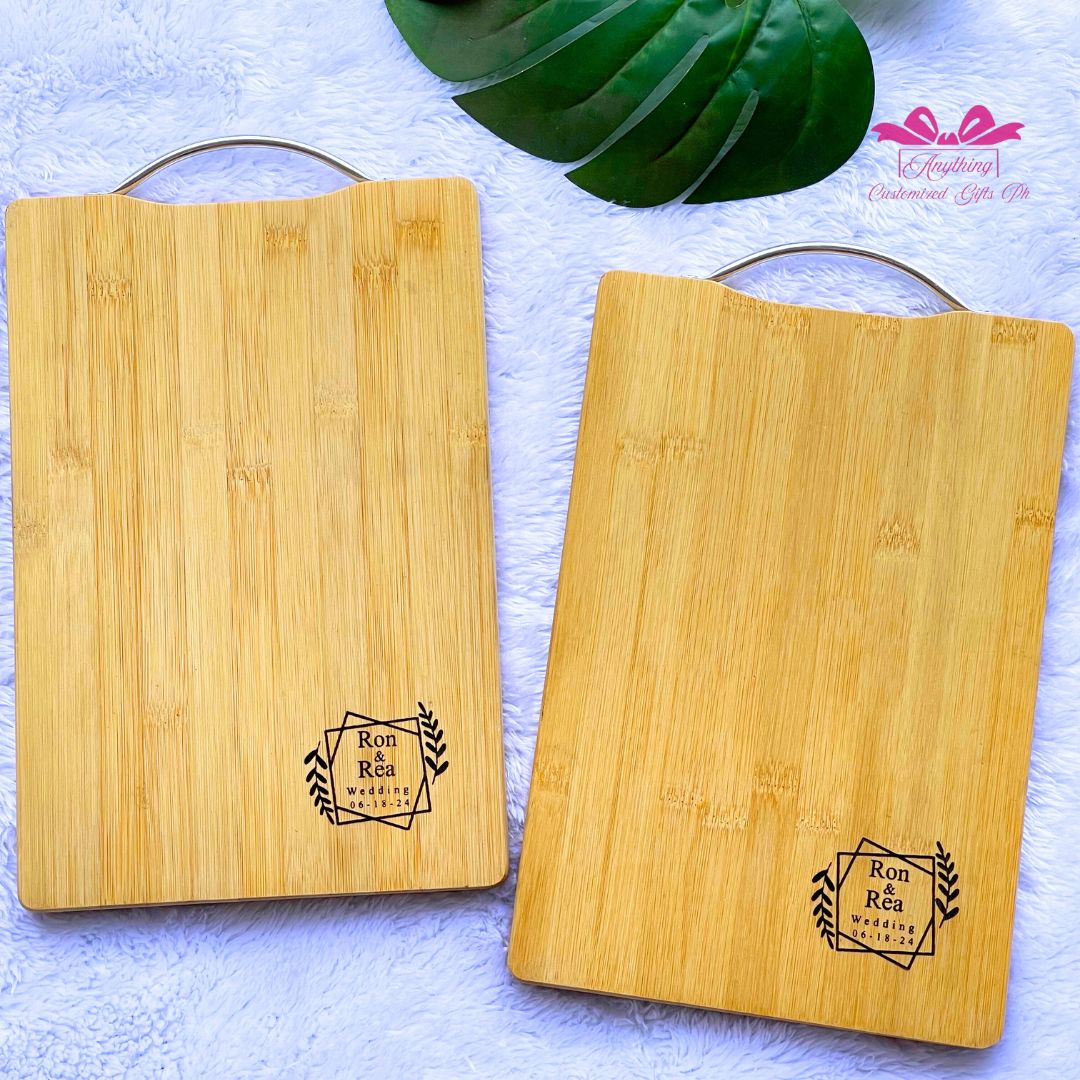 LASER ENGRAVED Personalized Wooden CHOPPING BOARD with RIBBONS | Gift ...