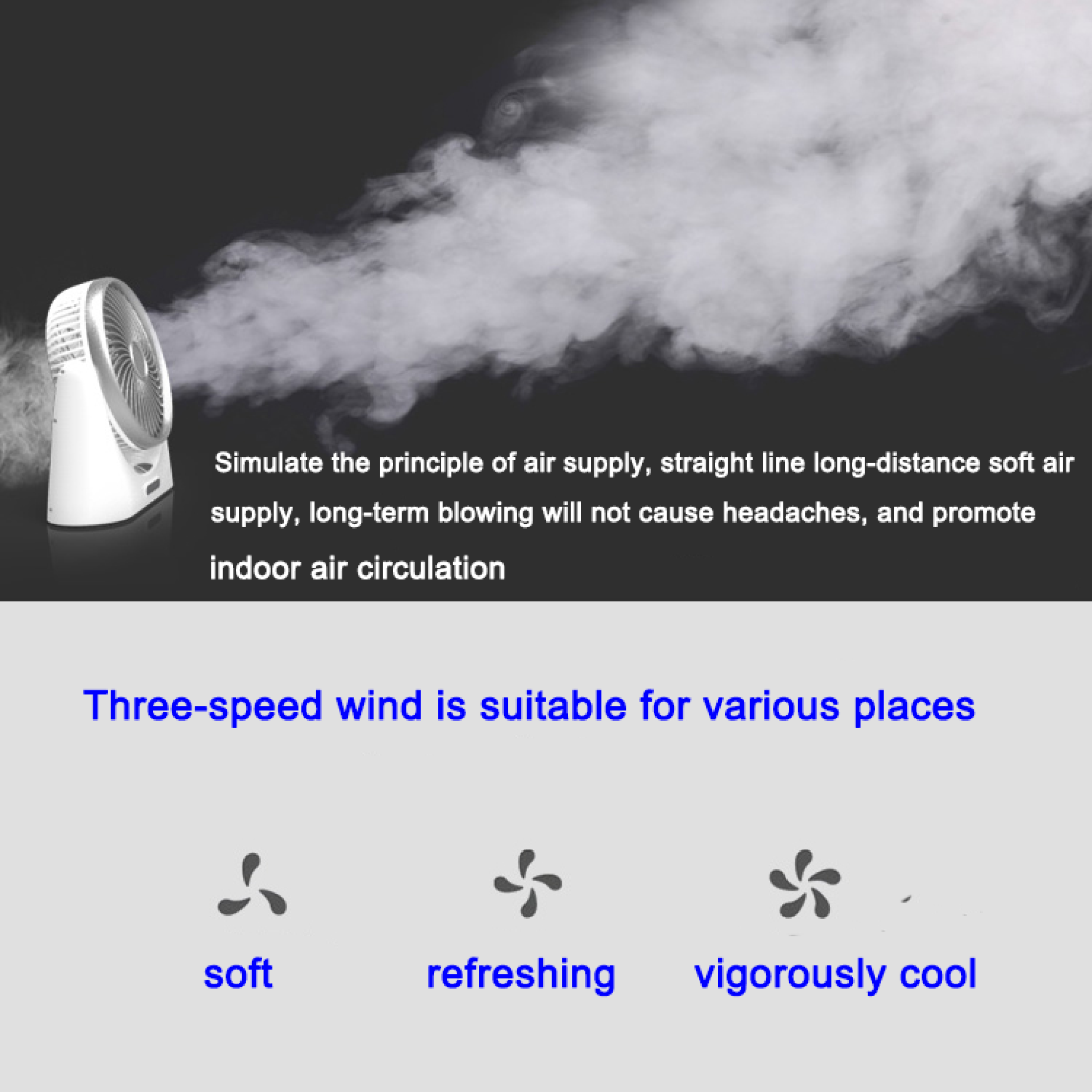 JMlfie Portable Mini Thin Fan Blades Rechargeable Desk Fan Clip Mount ...