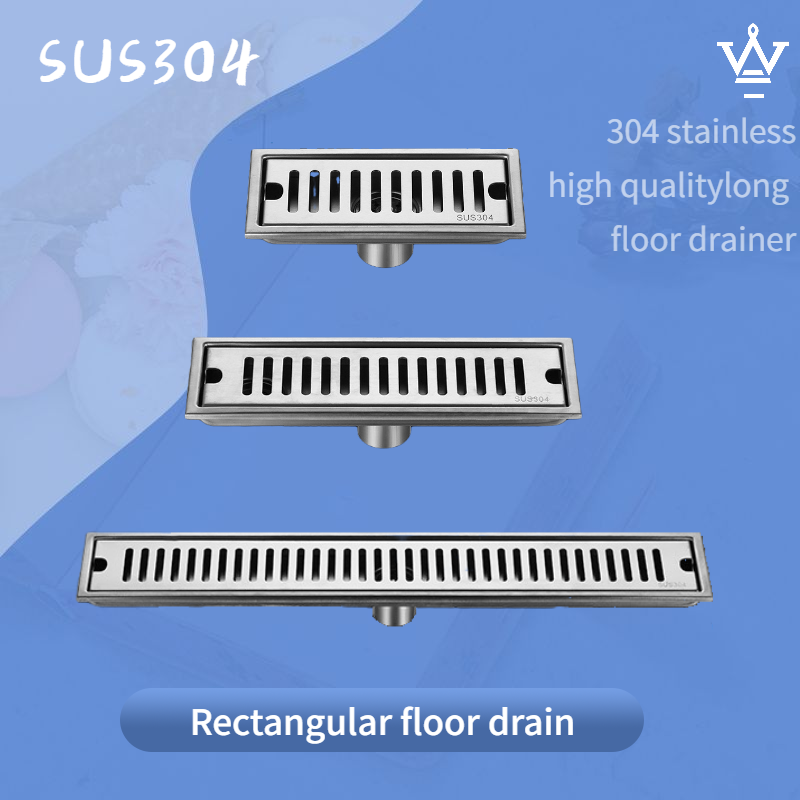 SUS304 stainless steel rectangular floor drain bathroom kitchen large ...