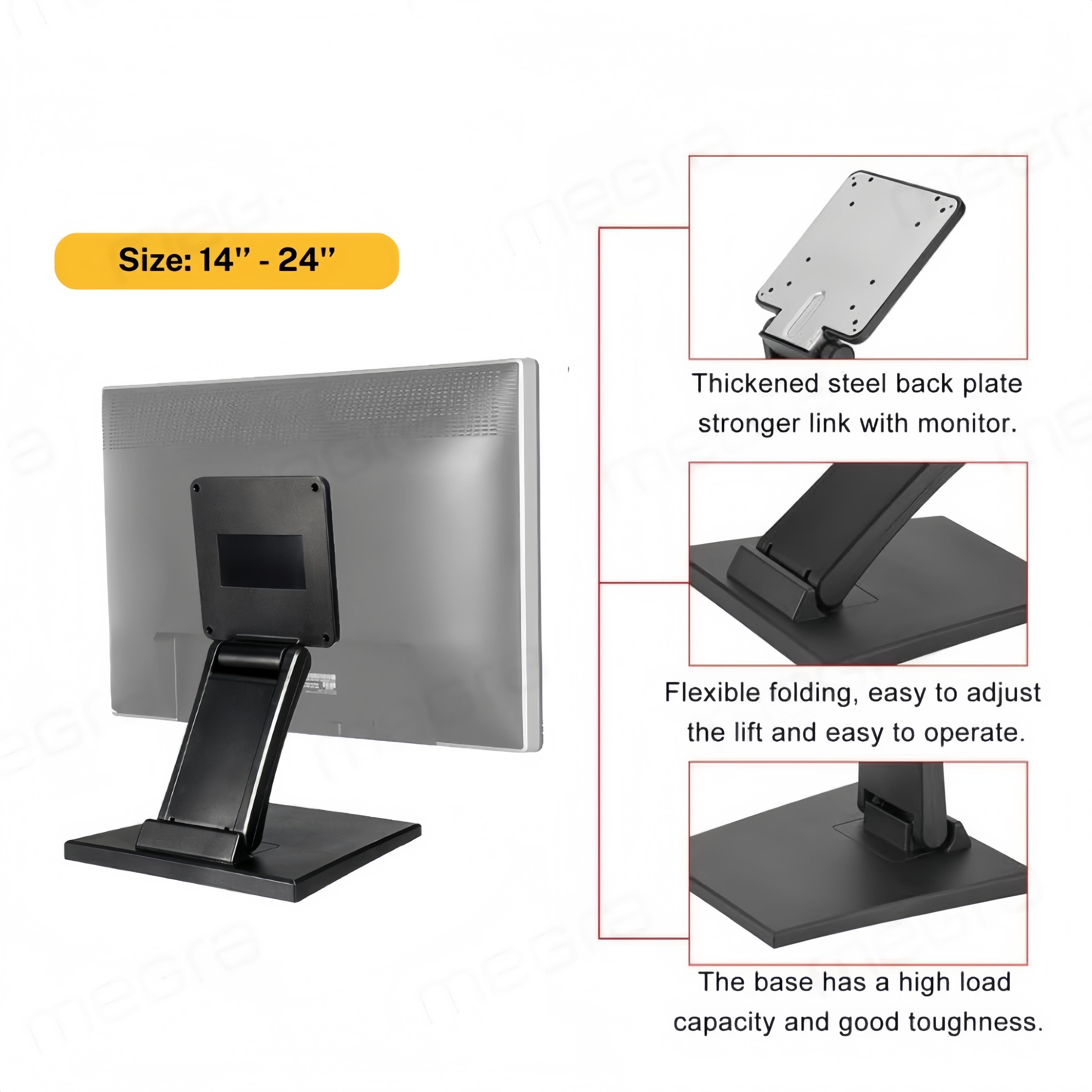 ROMART Monitor Stand 10-27 Inch Universal Bracket PC Monitor Telescopic ...