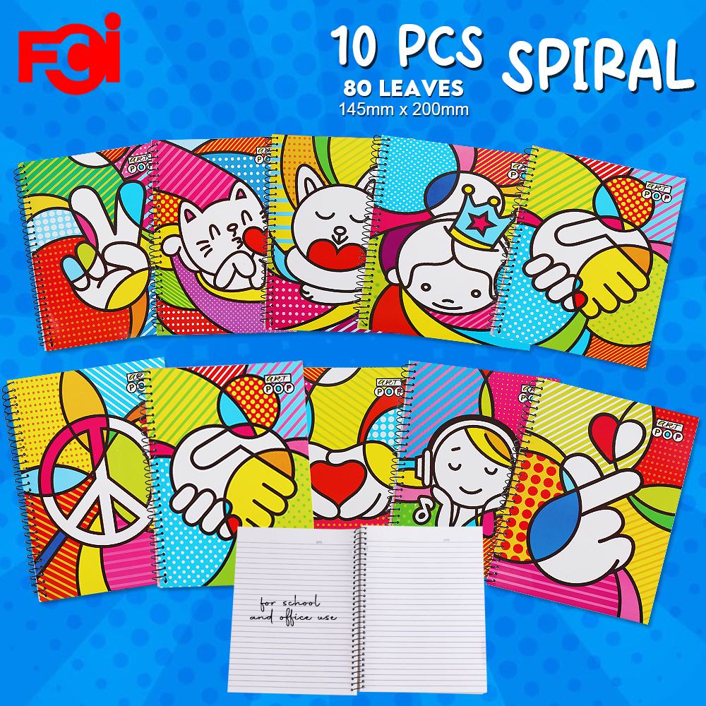 FCI WITH SPRING Spiral Notebook New Different Design For Student Use 80 ...